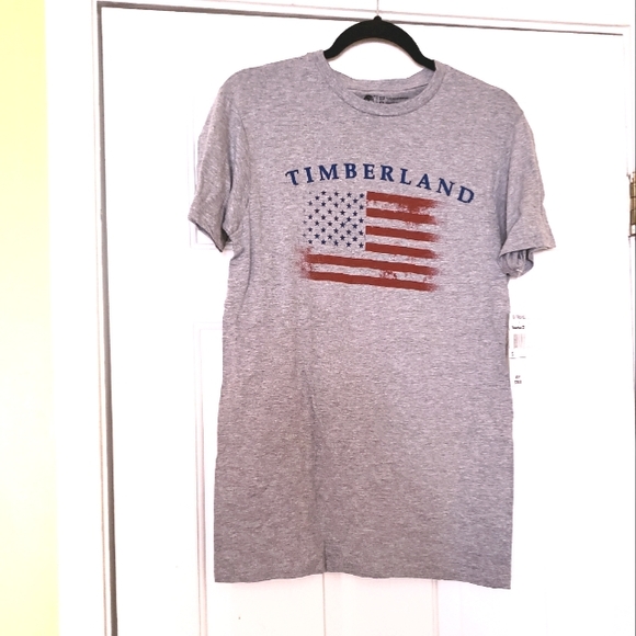 Timberland | Shirts | Timberland Shirt Gray Us Flag Symbol Timberland ...